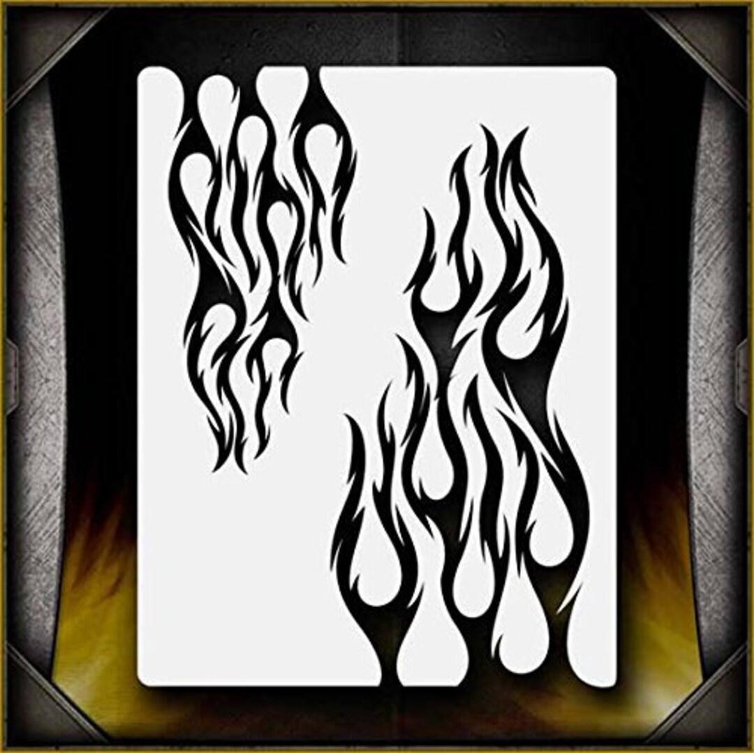 Tribal Flames 4 Airsick Airbrush Stencil Template - Etsy