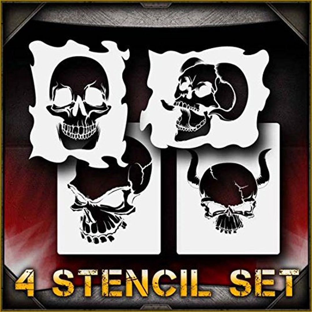 Skull Set Airsick Airbrush Stencil Template - Etsy
