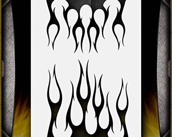 Flames 5 Airsick Airbrush Stencil Art Design Template - Etsy