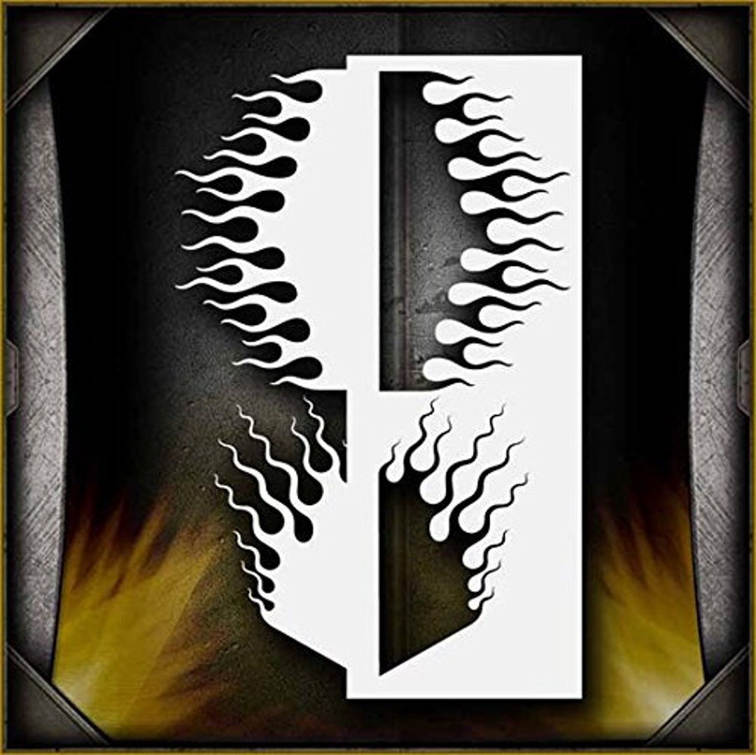 Flames 7 Airsick Airbrush Stencil Art Design Template - Etsy