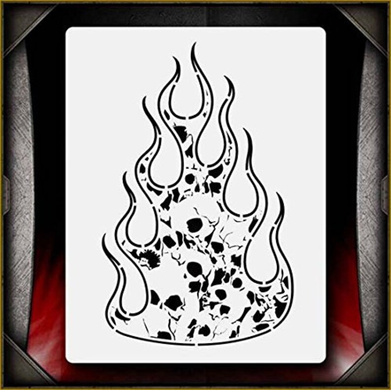 Hell Fire 3 Airsick Airbrush Stencil Template - Etsy