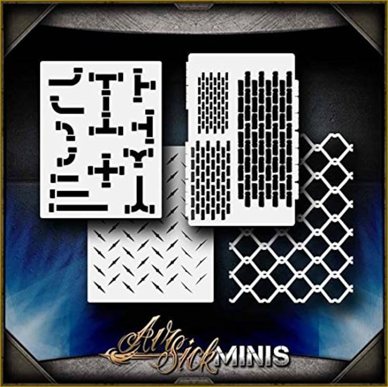 Mini Industrial Set Airsick Airbrush Stencil Template - Etsy