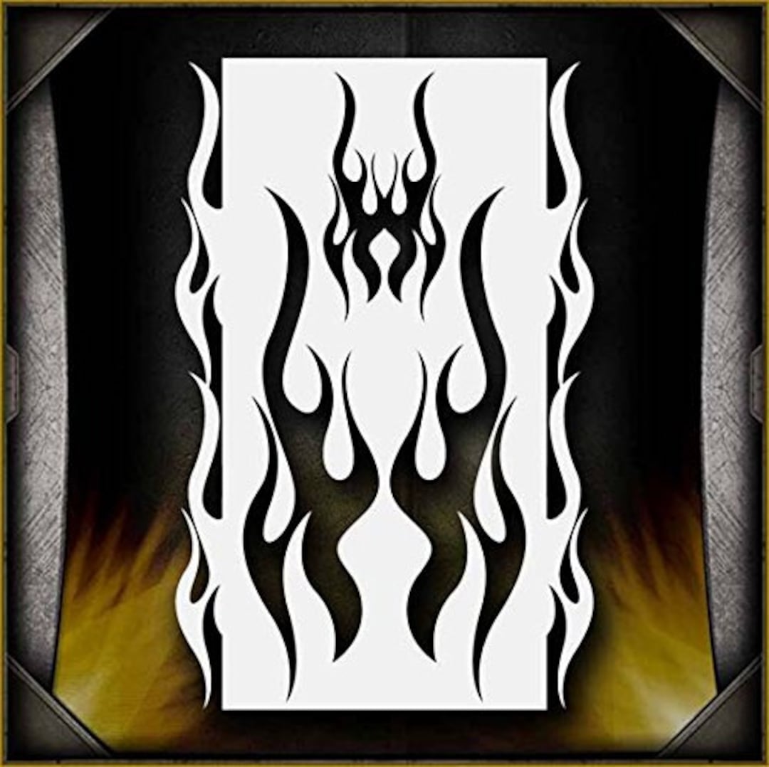 Flames 6 Airsick Airbrush Stencil Art Design Template - Etsy