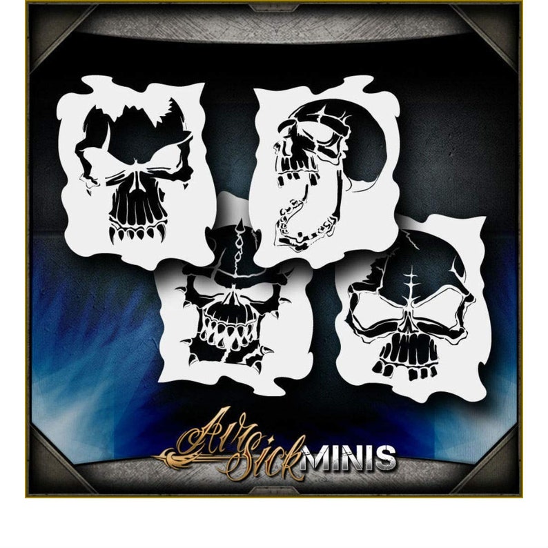 Mini Skulls 1 Set Airsick Airbrush Stencil Template - Etsy