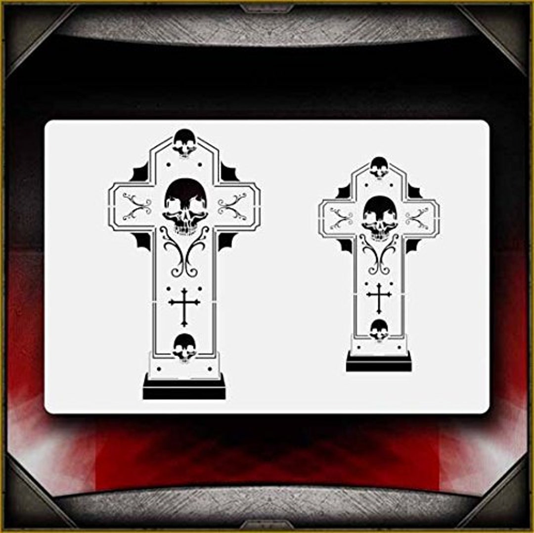 Skull Cross 2 Airsick Airbrush Stencil Template - Etsy