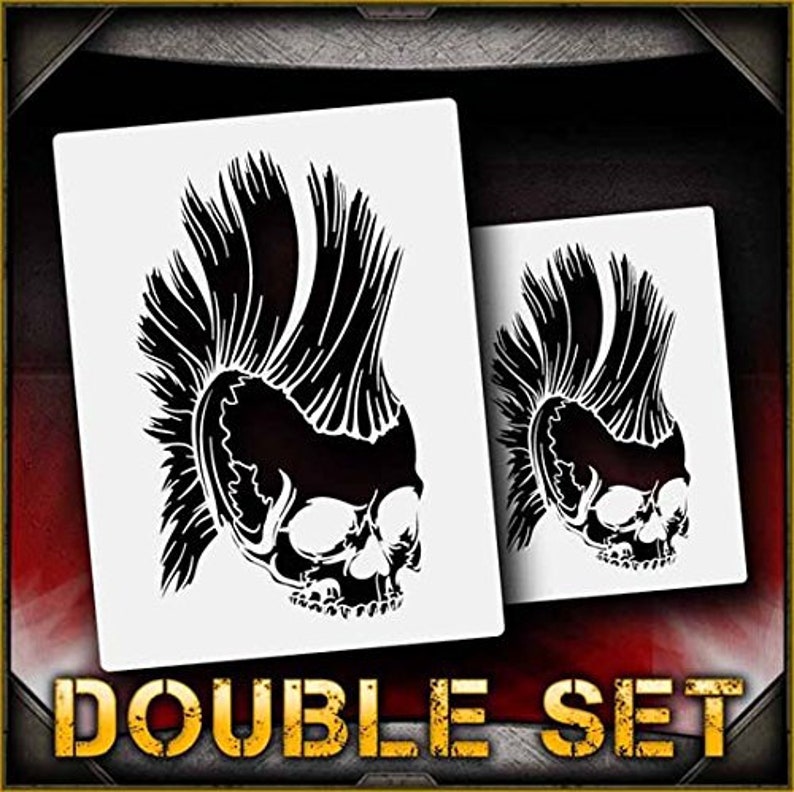 Skull 32-b Airsick Airbrush Stencil Art Design Template - Etsy