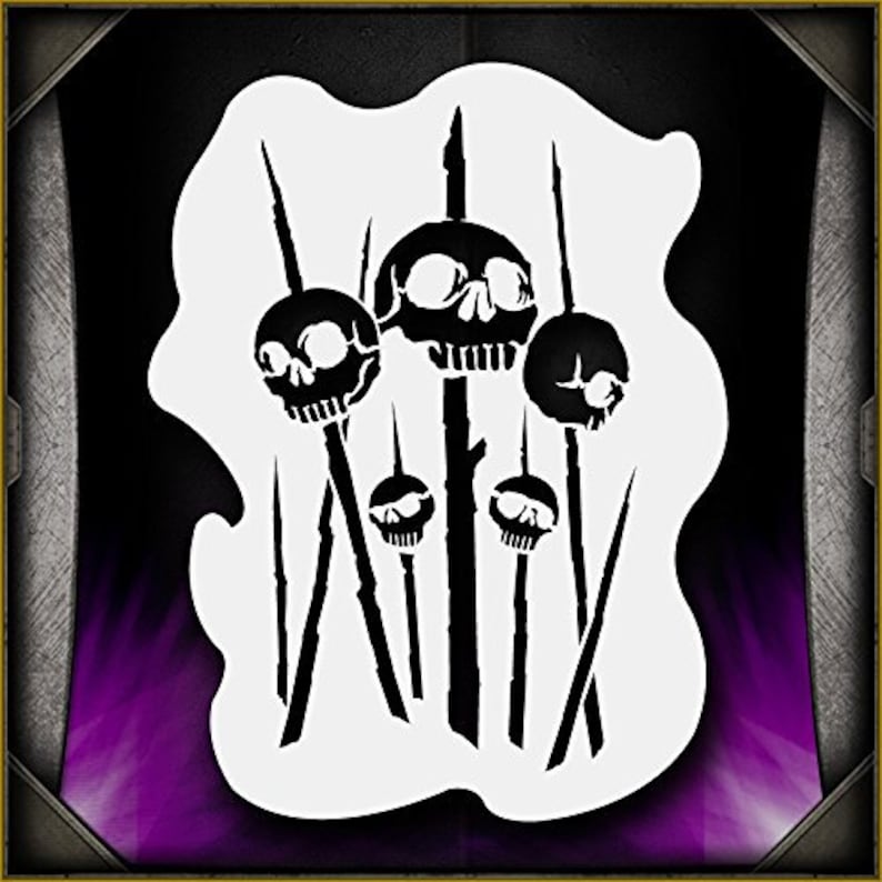 Spiked Skulls 4 Airsick Airbrush Stencil Template - Etsy