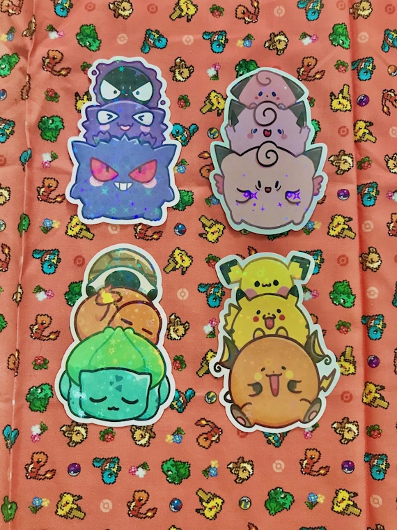 Clefairy Holographic Sparkle Pokemon Vinyl Sticker Stickers Craft ...