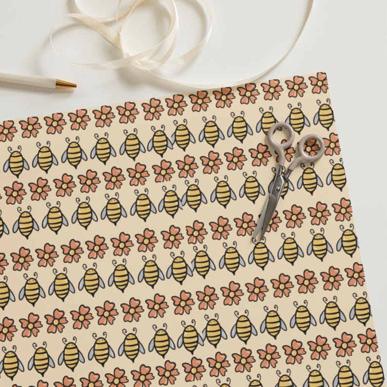 Bumblebee Wrapping Paper Sheets - Etsy
