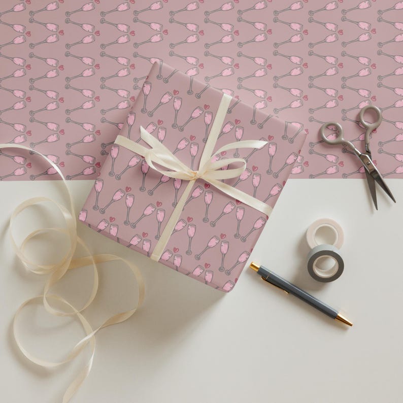 Pop Pink Champagne! Wrapping Paper Sheets - Etsy