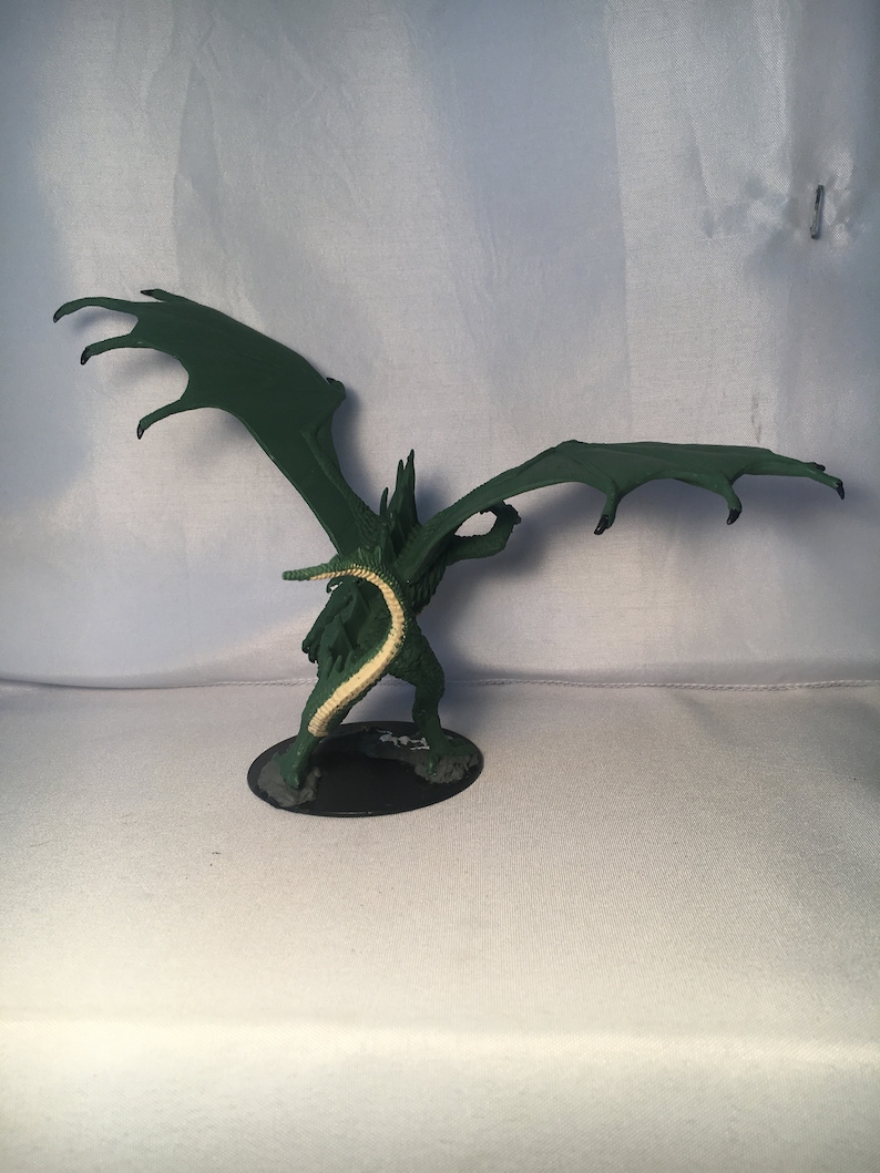 Green Dragon Painted Dnd Miniature/adult Green Dragon/huge/dnd - Etsy