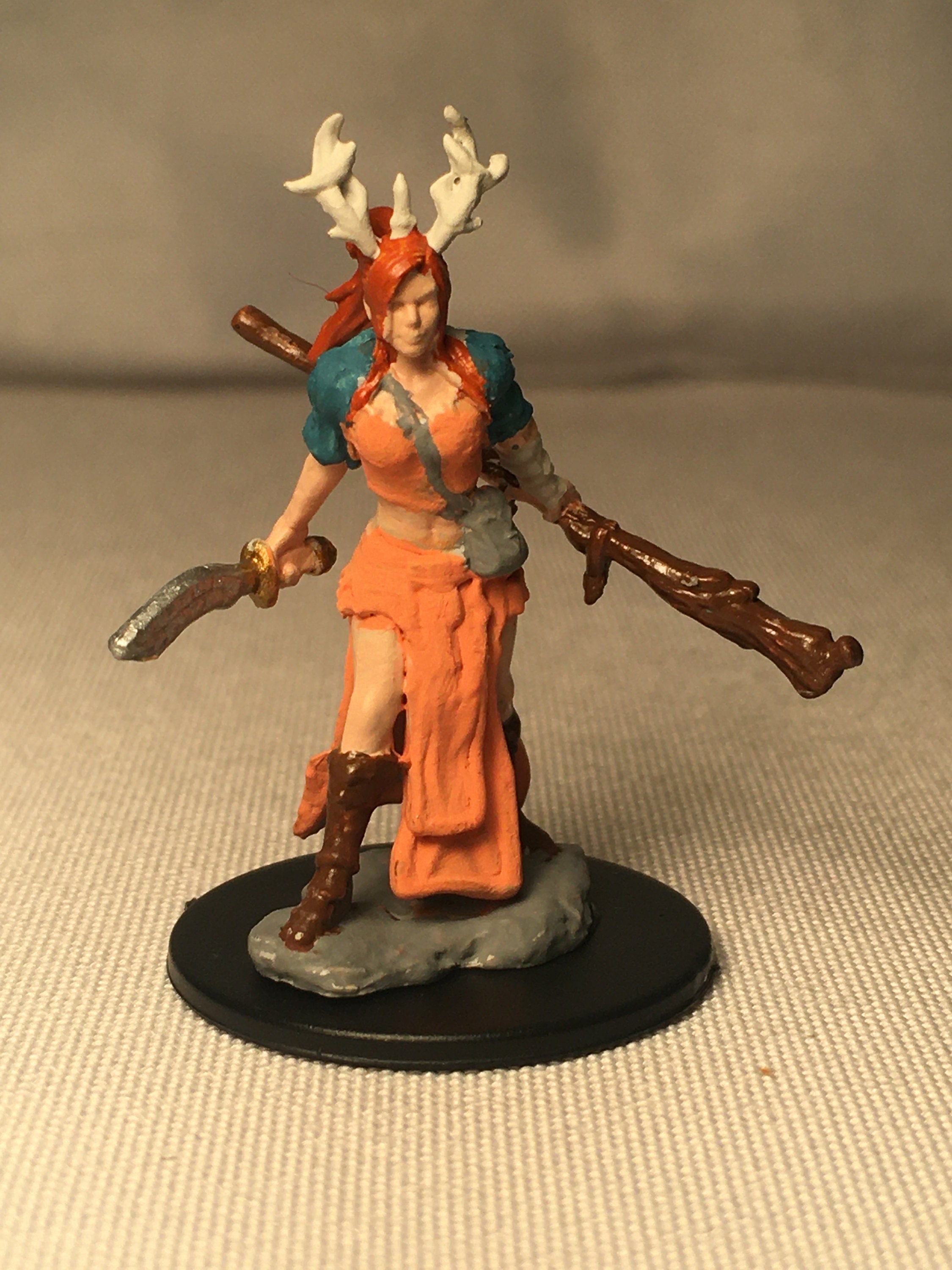 Female Human Druid Painted Dnd Miniature/half Elf Druid - Etsy