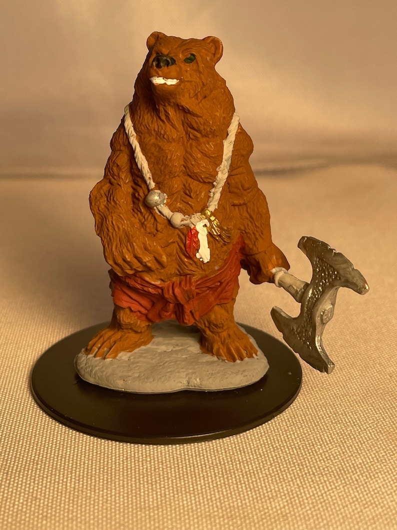 Werebear Painted Dnd Miniature/shifter Fighter Painted Mini/lycanthrope ...