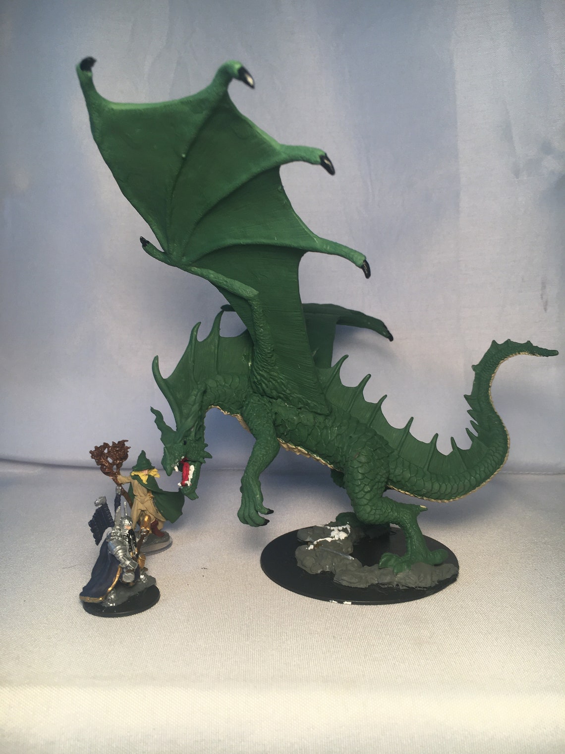 Green Dragon Painted Dnd Miniature/adult Green Dragon/huge/dnd - Etsy