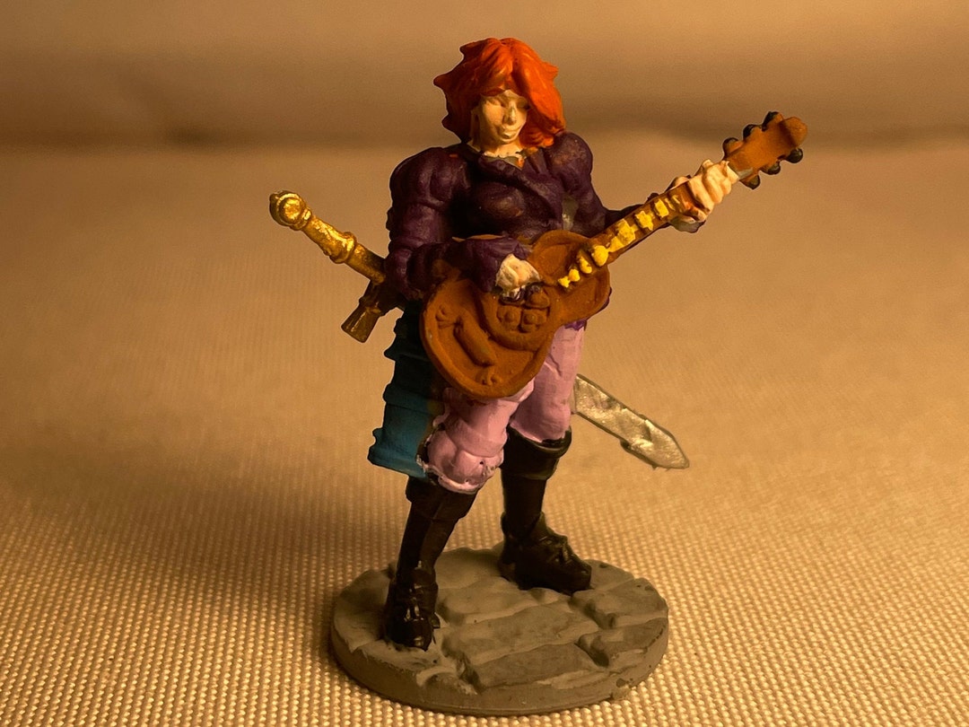 Female Human Bard Painted Dnd Miniature/half Elf Bard Hand Painted Mini ...