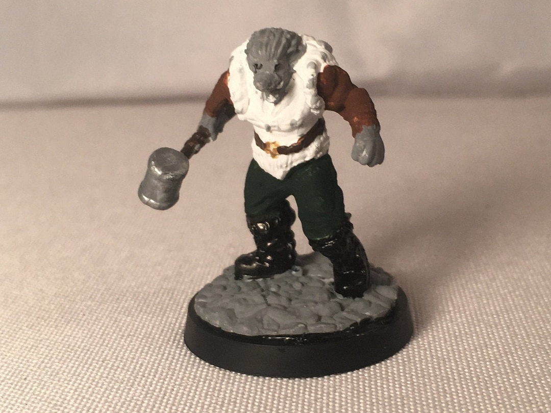 Wereboar Painted Dnd Miniature/shifter Fighter Painted Mini/lycanthrope ...