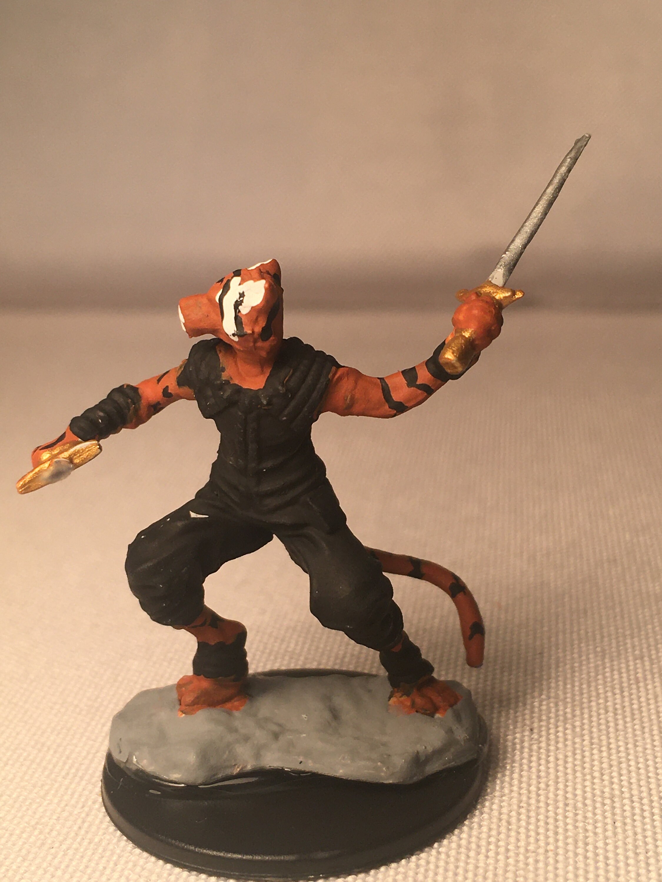 Tabaxi Rogue Painted DnD Miniature/Tabaxi Fighter Hand Painted | Etsy
