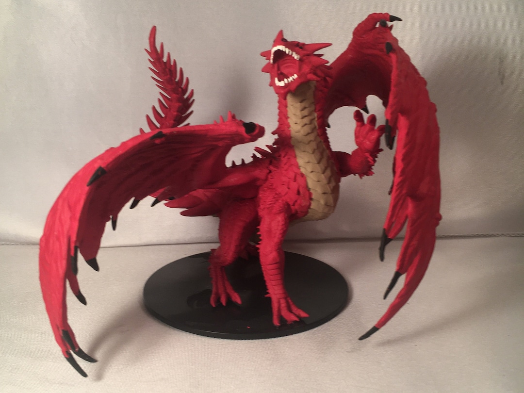 Red Dragon Painted Dnd Miniature/ancient Red Dragon/gargantuan/dnd ...