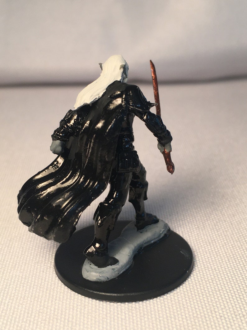 Drow Elf Fighter Painted Dnd Miniature/drow Elf Ranger Painted - Etsy