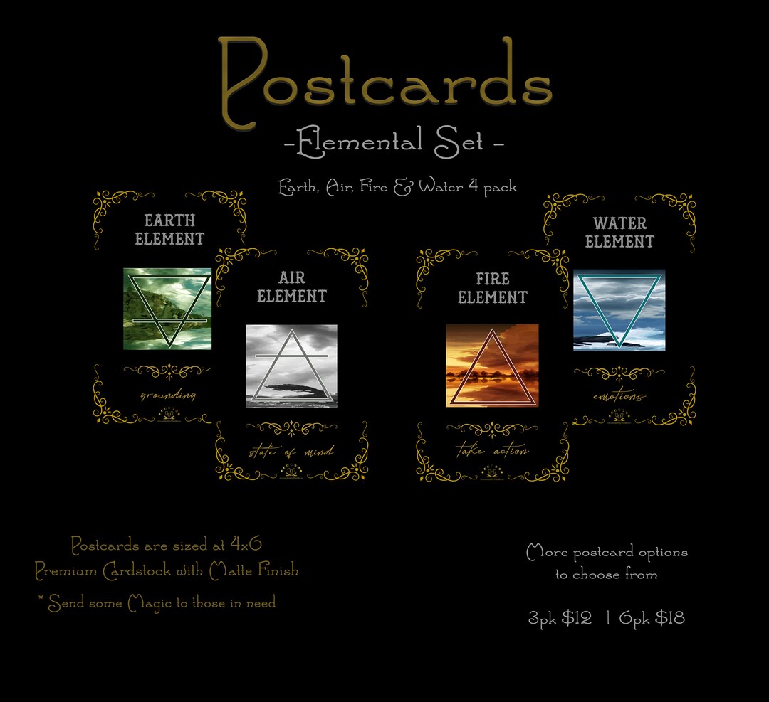 Inner Witch Postcard Elemental Set 4x6in : Practical Magic Oracle ...