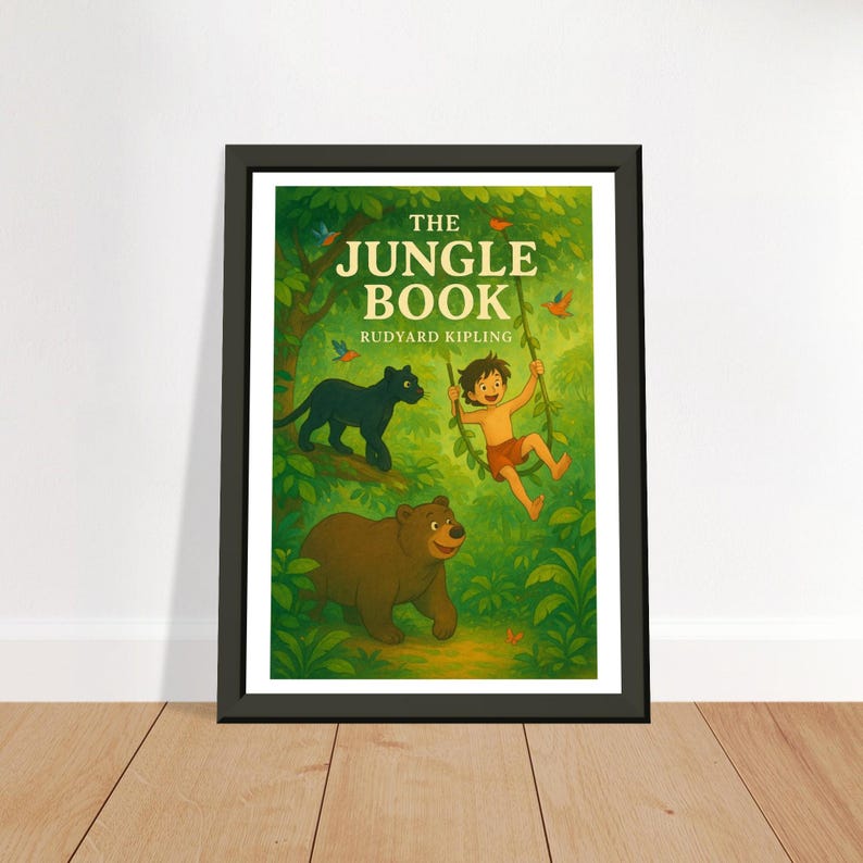 The Jungle Book Poster | Kipling Art Print | Literary Wall Art | Metal ...