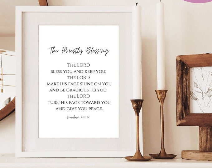 Lord Bless You and Keep You Numbers 6 24 26 Blessing Modern Christian ...
