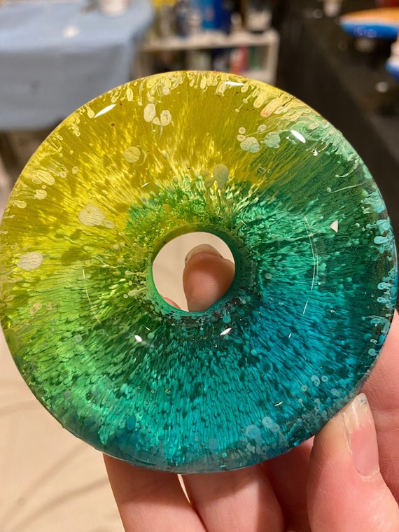RESIN DONUT Trippy Drip Alcohol Ink Donut-shaped Resin - Etsy