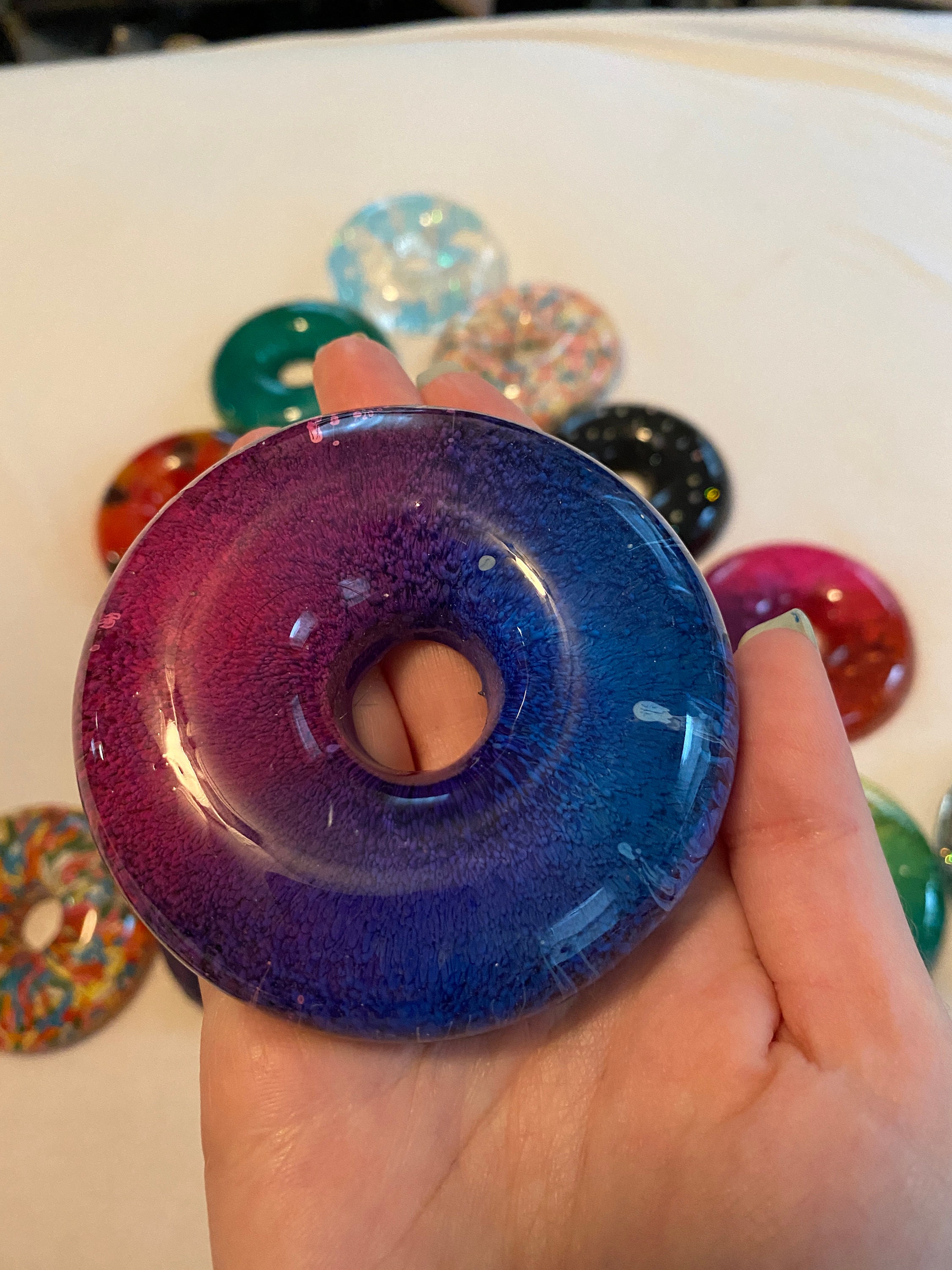 RESIN DONUT Trippy Drip Alcohol Ink Donut-shaped Resin - Etsy