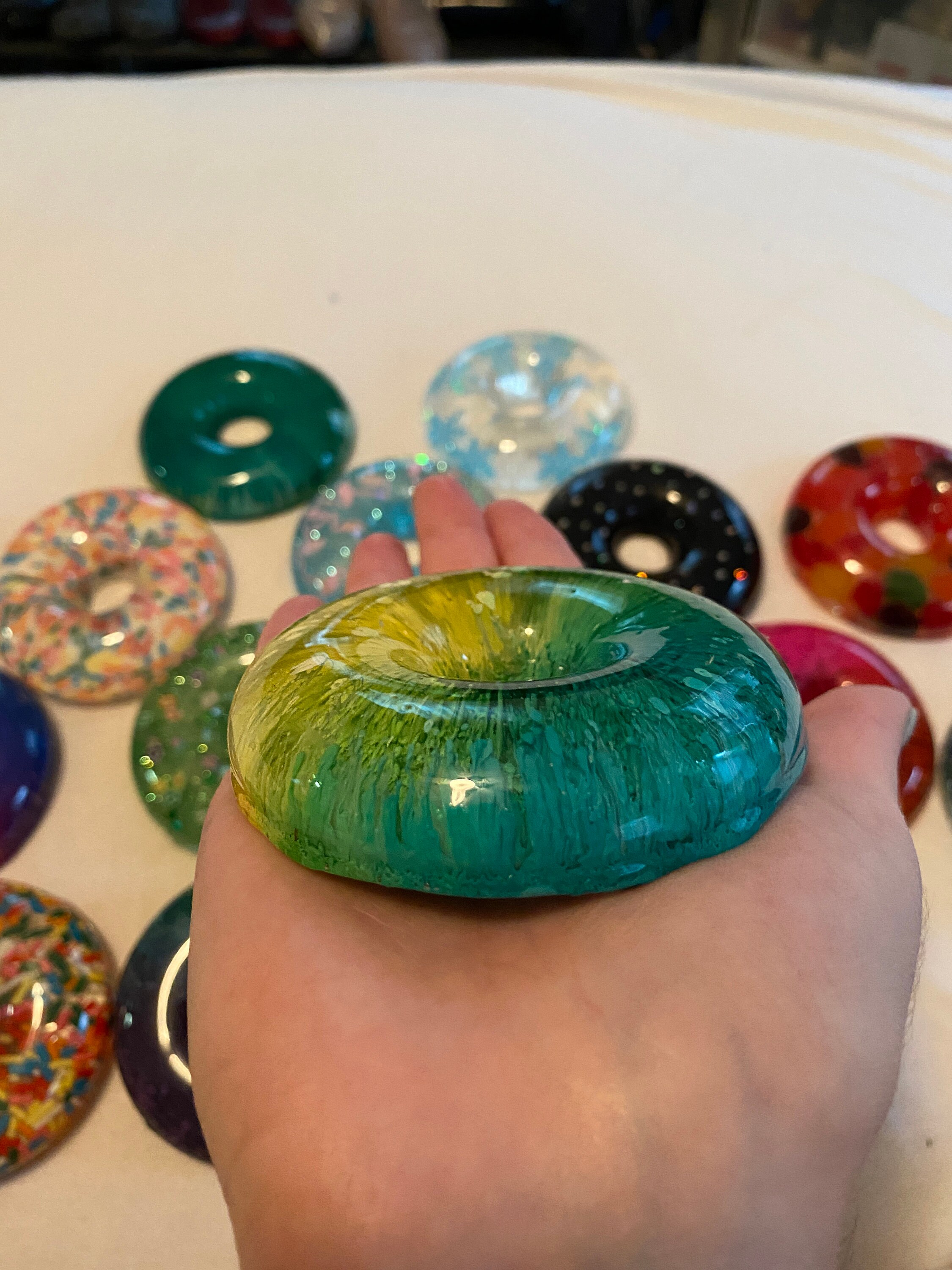 RESIN DONUT- Trippy Drip Alcohol Ink Donut-shaped Resin - Etsy