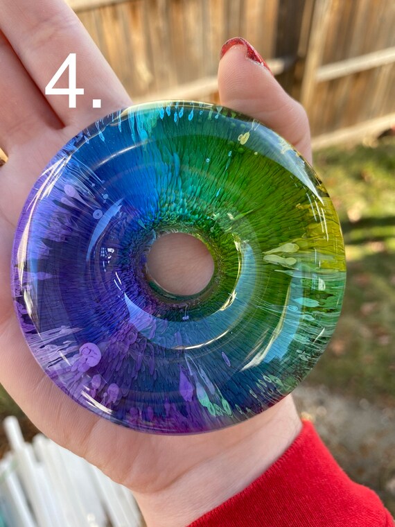 RESIN DONUT Trippy Drip Alcohol Ink Donut-Shaped Resin | Etsy