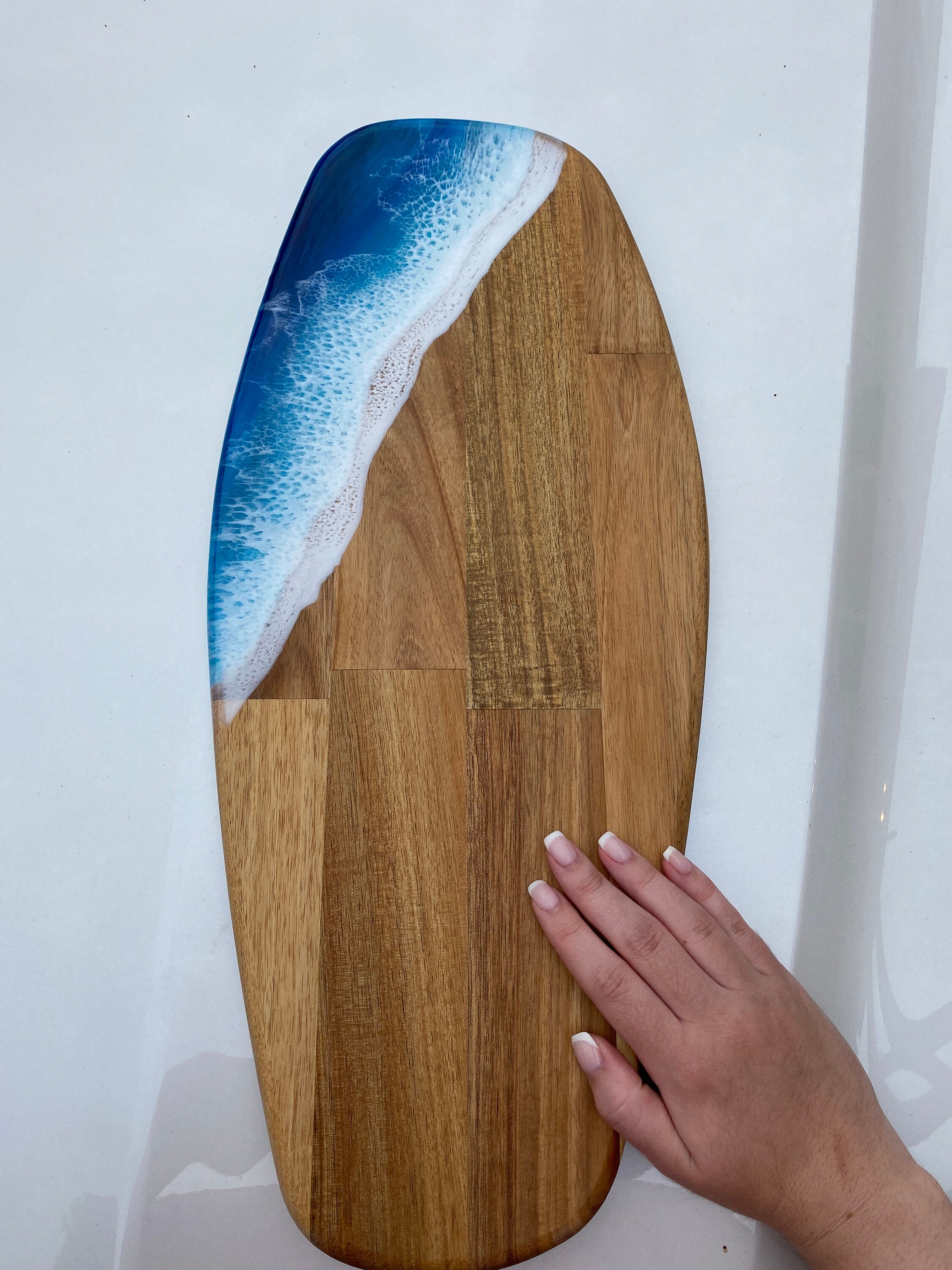 Ocean Wave CUTTING BOARD Surfboard-Shaped Resin Cheese Board/ | Etsy