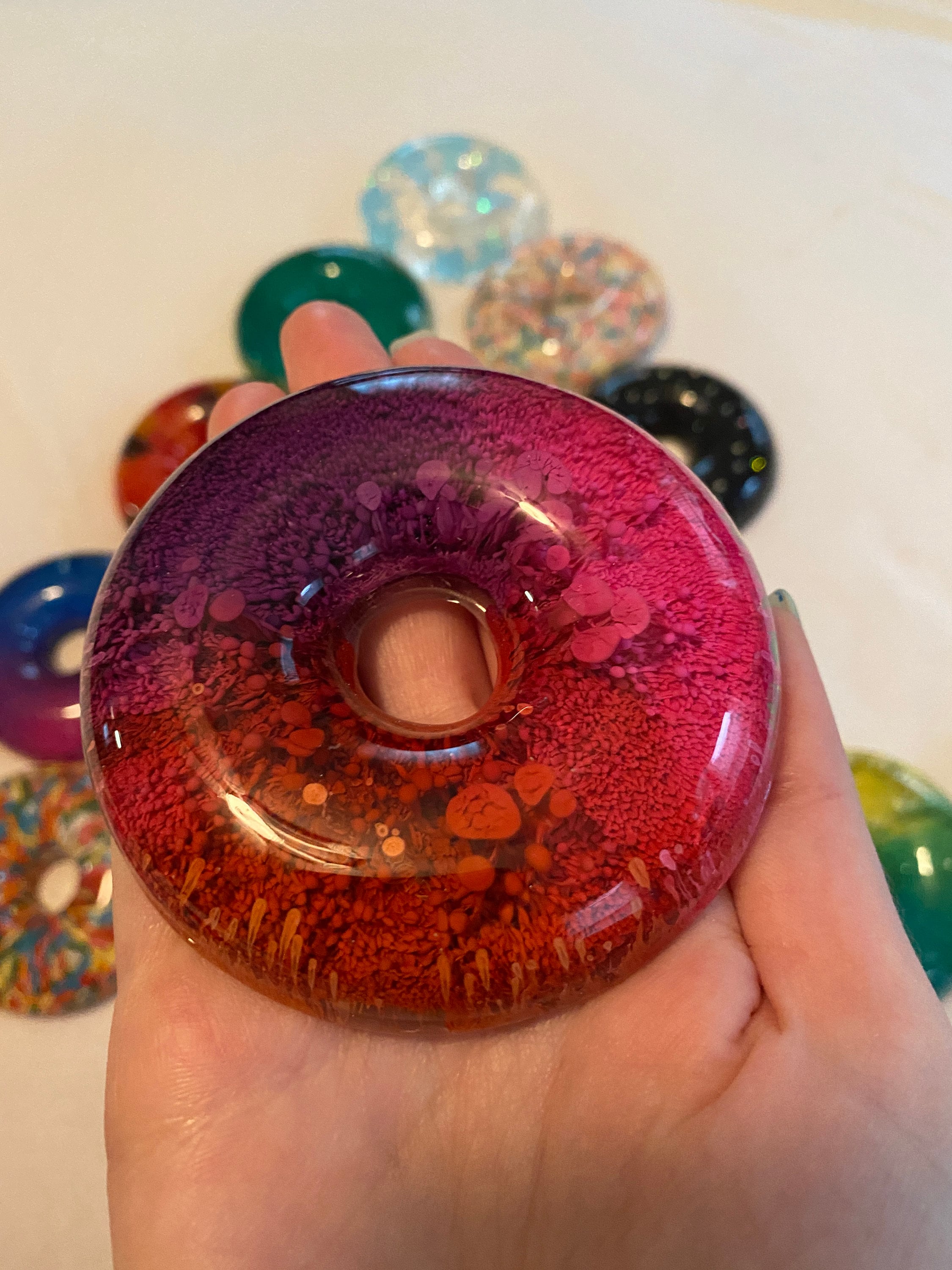 RESIN DONUT- Trippy Drip Alcohol Ink Donut-shaped Resin - Etsy