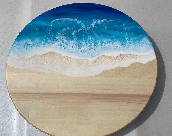 Ocean Wave Lazy Susan- Spinning Table-top LAZY SUSAN With Beachy Resin ...