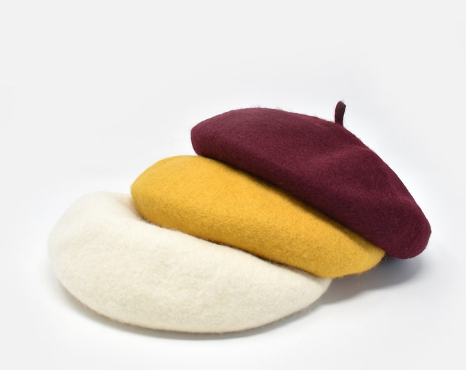 Kids Beret 100% Wool French Beret Hat Adjustable Wool Beret Beret for ...