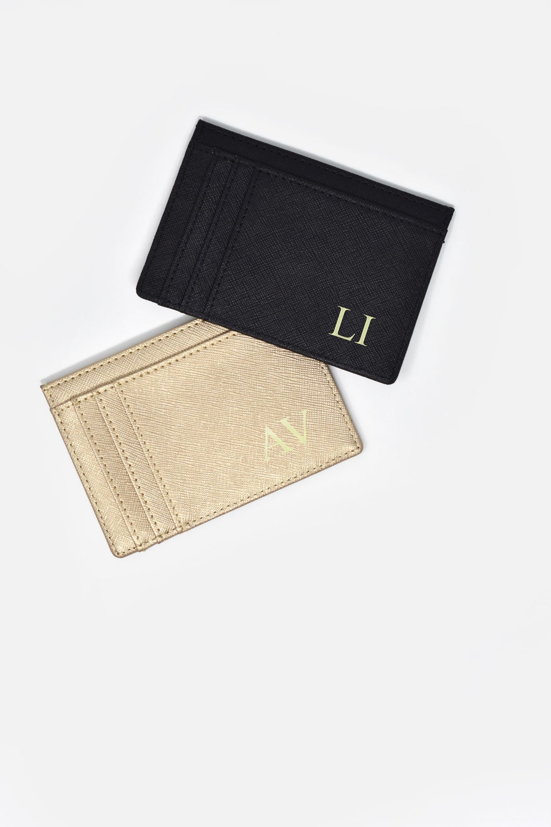 Personalized Monogram Credit Card Holder - Edmee Saffiano Leather ...