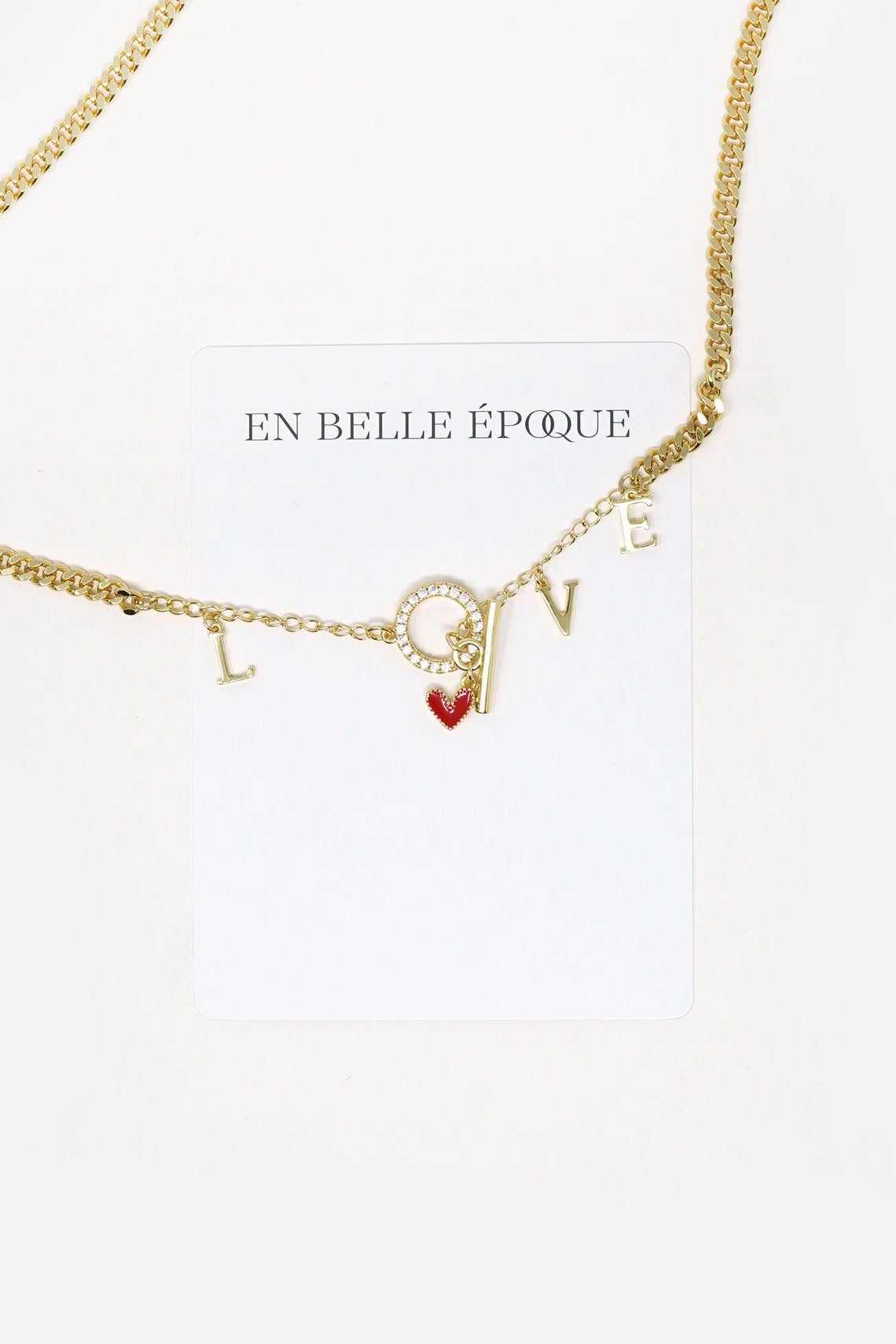 Valentina Heart & Letters Long Necklace | Etsy