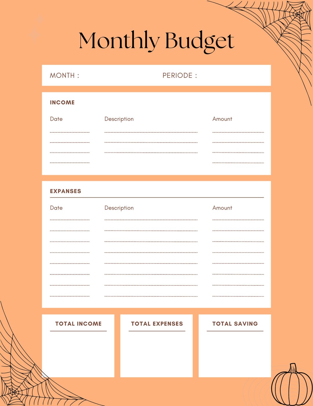 Monthly Budget Sheet Printable, Budget Printable PDF, Spending Tracker ...