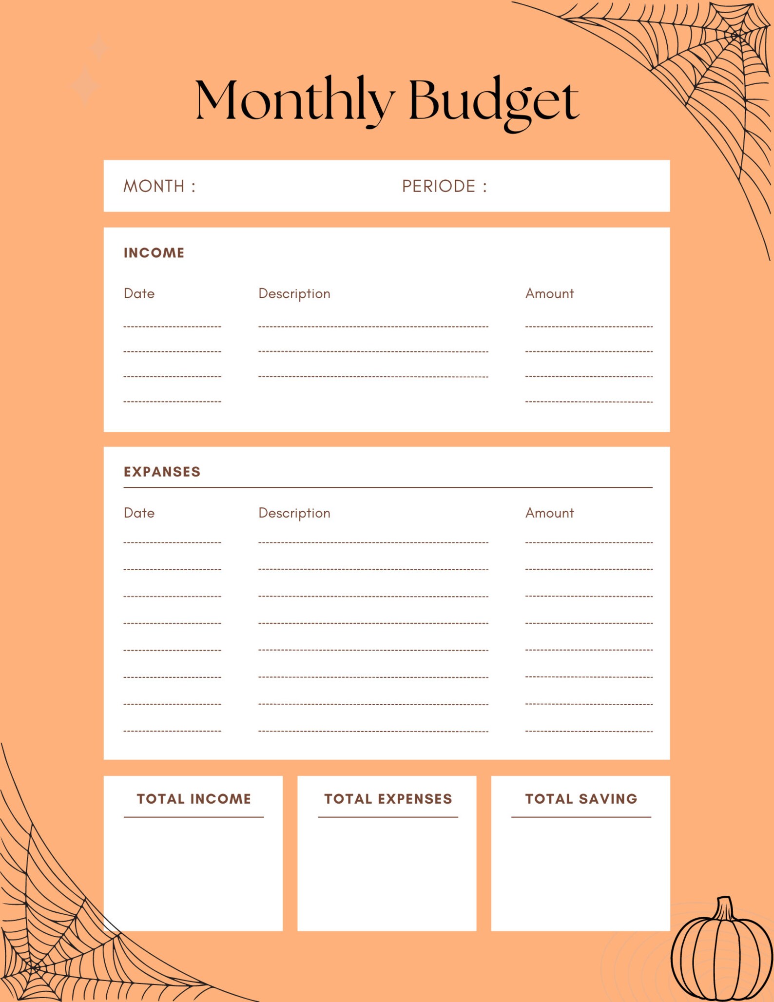 Monthly Budget Sheet Printable, Budget Printable PDF, Spending Tracker ...