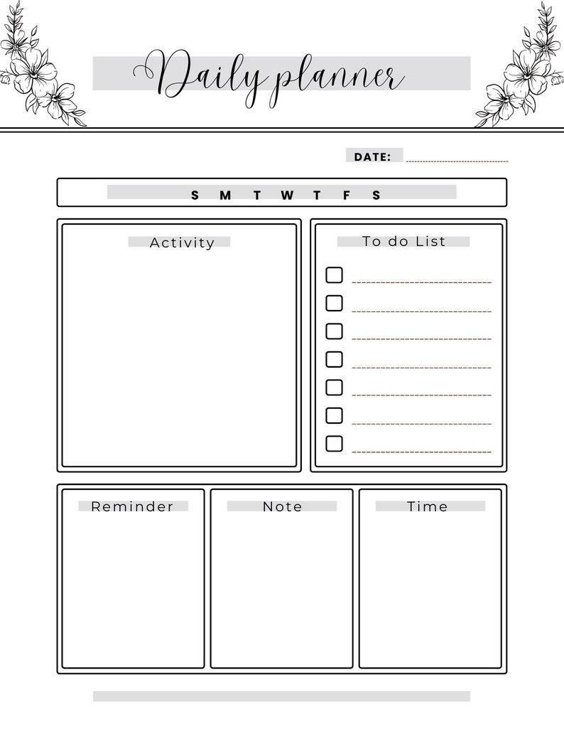 Daily Planner, Digital Planner, Printable Planner - Etsy