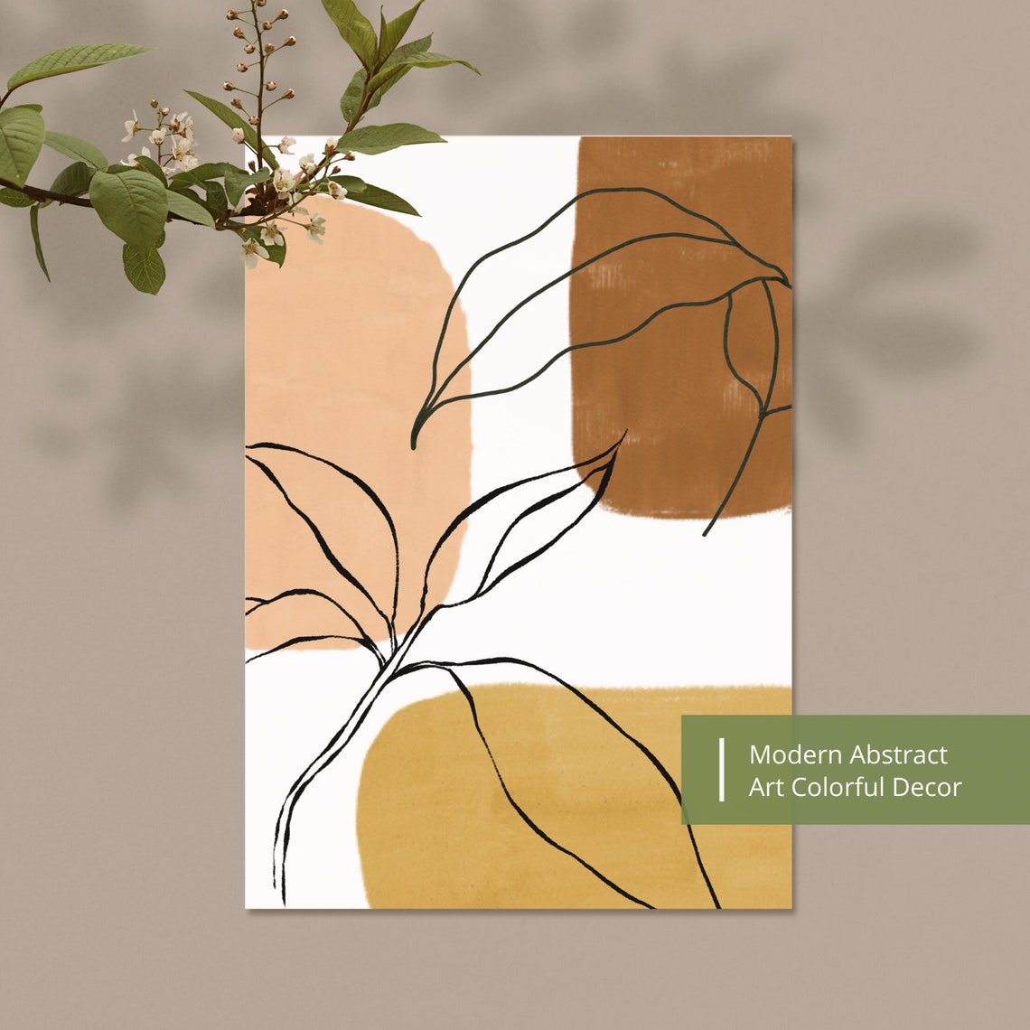 Abstract Botanical Line Art Abstract Print Abstract Wall Art Abstract ...