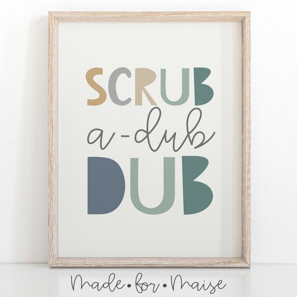 Scrub a Dub Dub Sign - Etsy