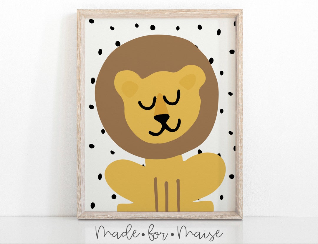 Nursery Prints, Jungle, Safari Animal Wall Art, Zoo Animal, Lion ...