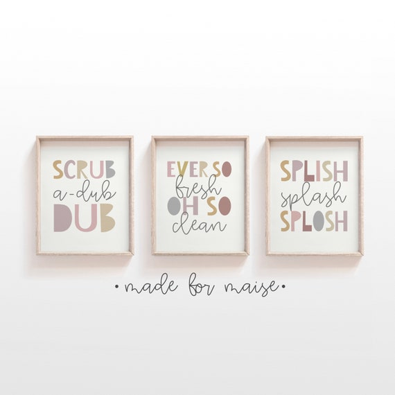 Splish Splash Splosh Children's Bathroom Prints Kids | Etsy