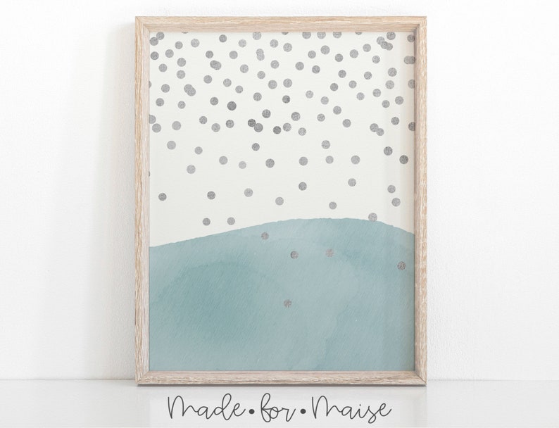 Abstract Watercolour Painting Baby Blue Wall Art Print Boys - Etsy Canada