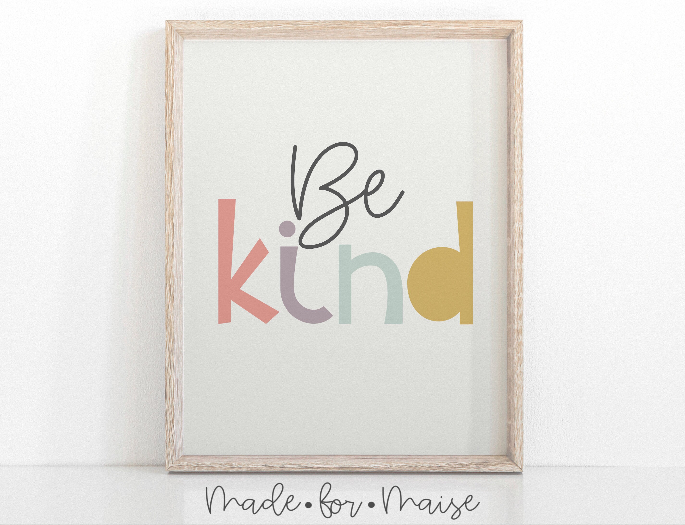 Be Kind, Be Happy, Be Brave, Be You Set of 4 Nursery Art, Gender ...