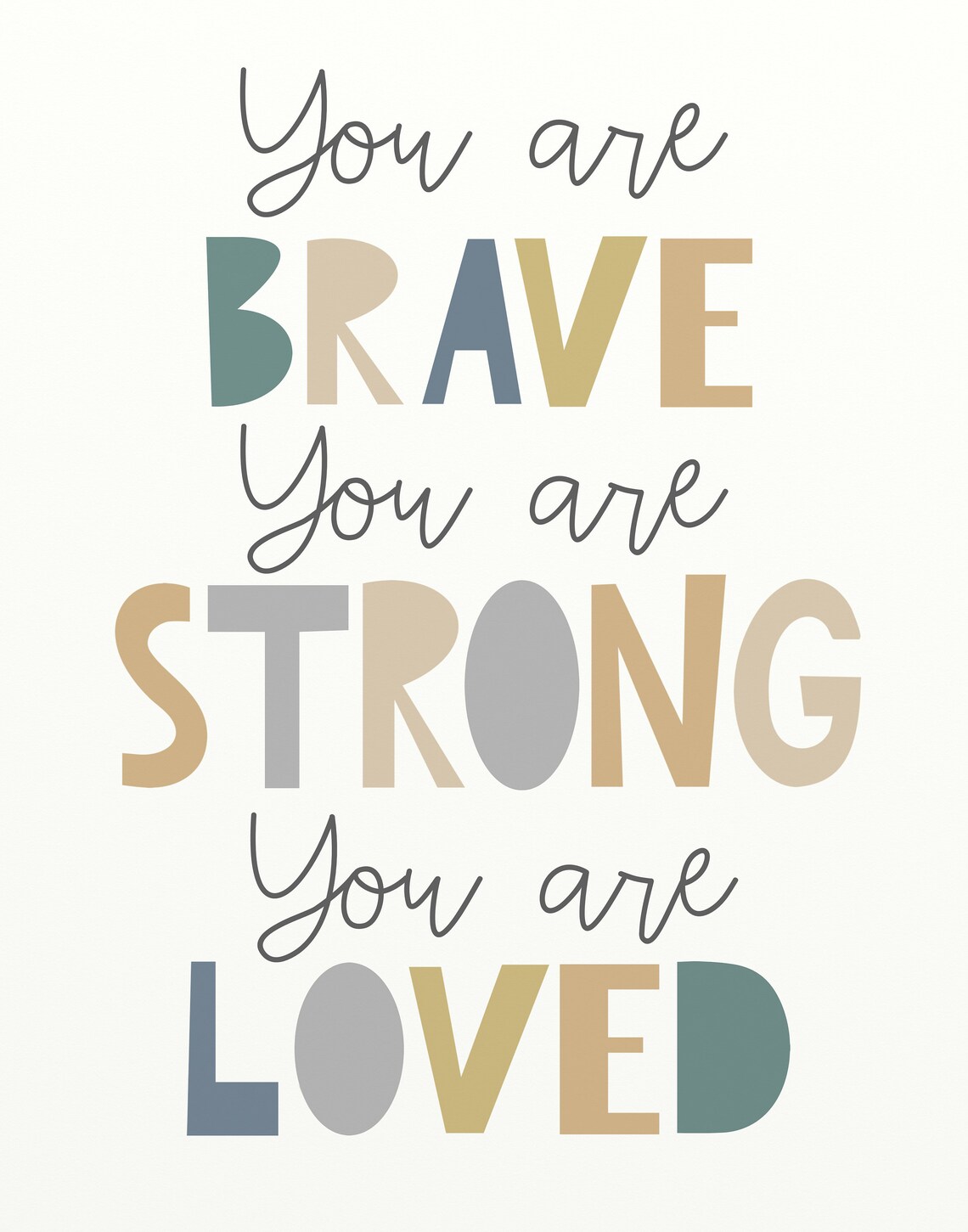 Boys you are brave wall decor you are strong wall art you | Etsy