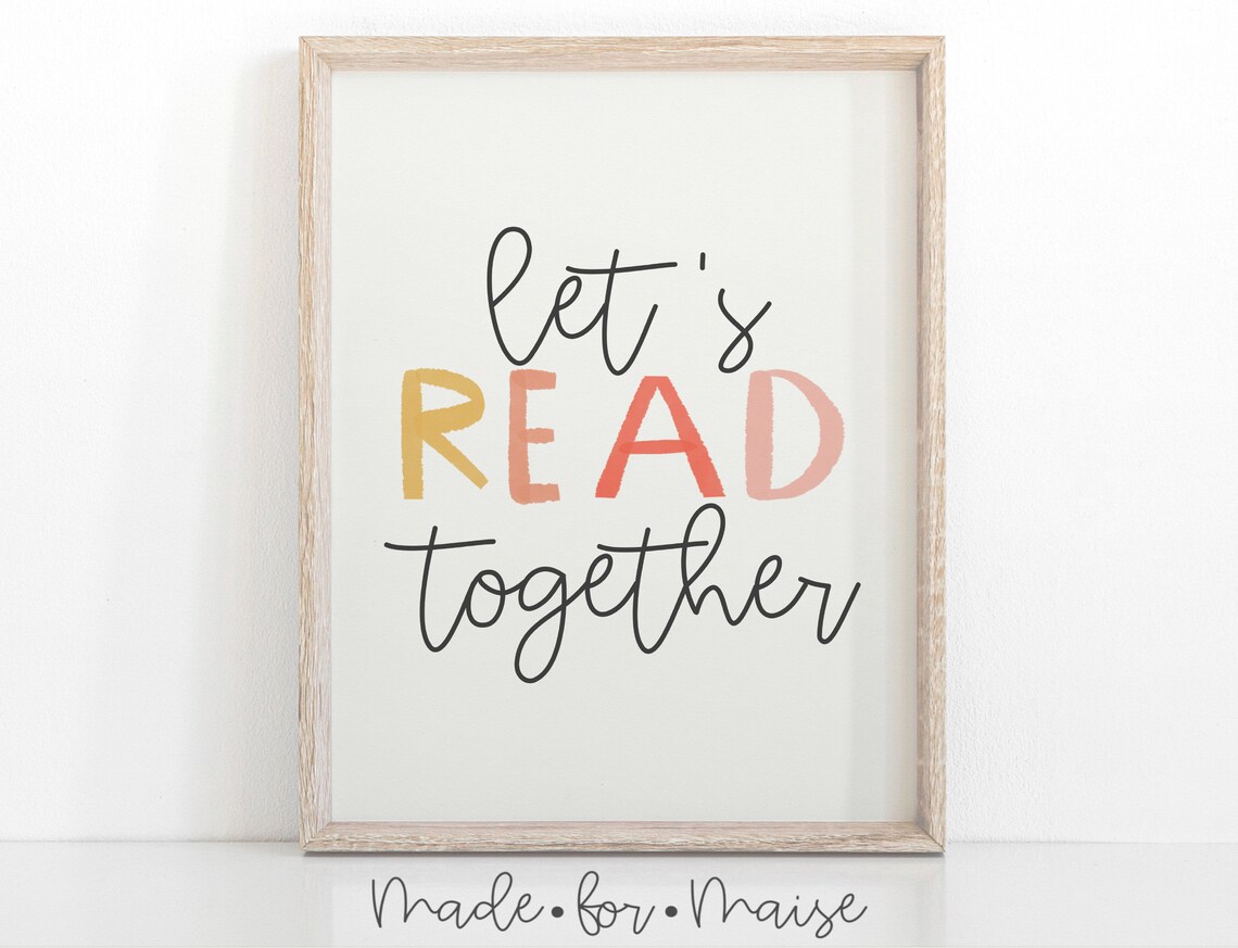 Let's Read Kids Print Poster Nursery Decor Childs - Etsy