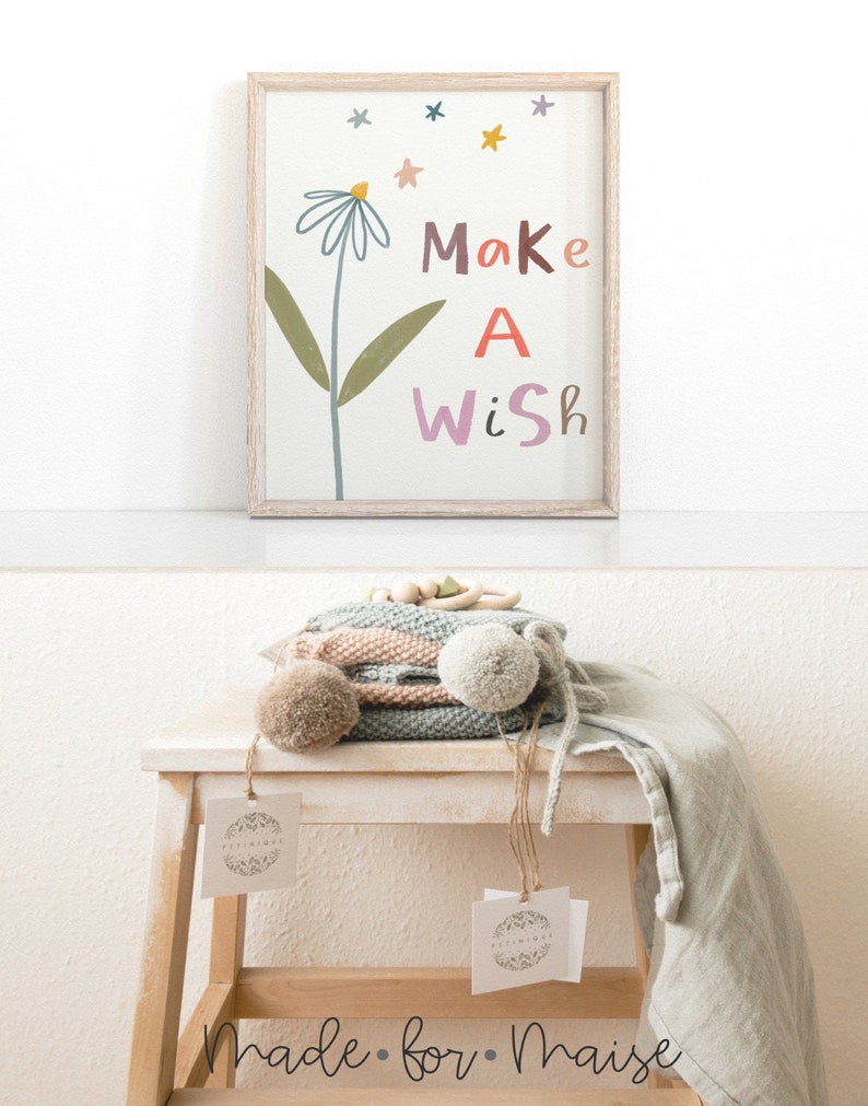 Make a Wish Print | Nursery Print | Kids Room | Home Decor - Etsy