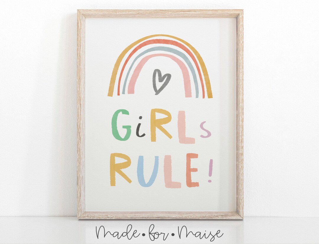 Girls Rule Bedroom Print, Sisters Bedroom Print, Twin Bedroom Wall Art ...