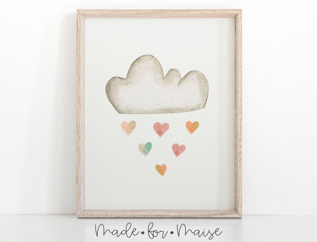 Watercolour Raincloud, Sign for a Nursery, Wall Art Prints for Playroom ...